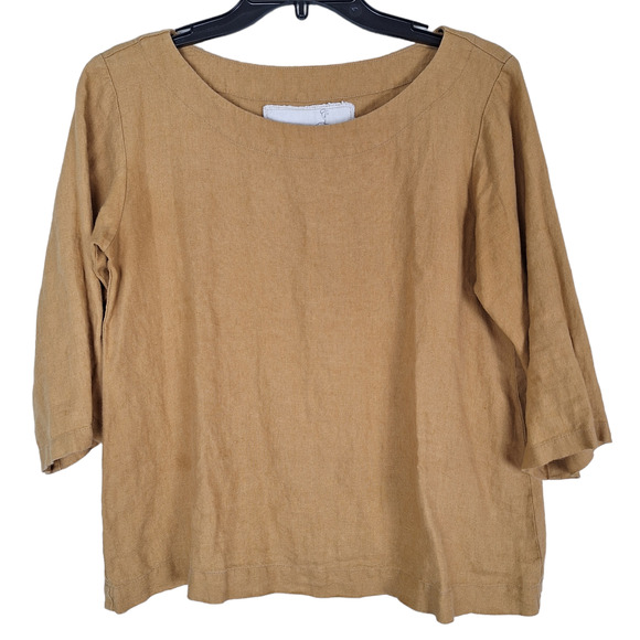 notPERFECTLINEN | Tops | Not Perfect Linen Golden Amber 2 Sleeve Boxy ...